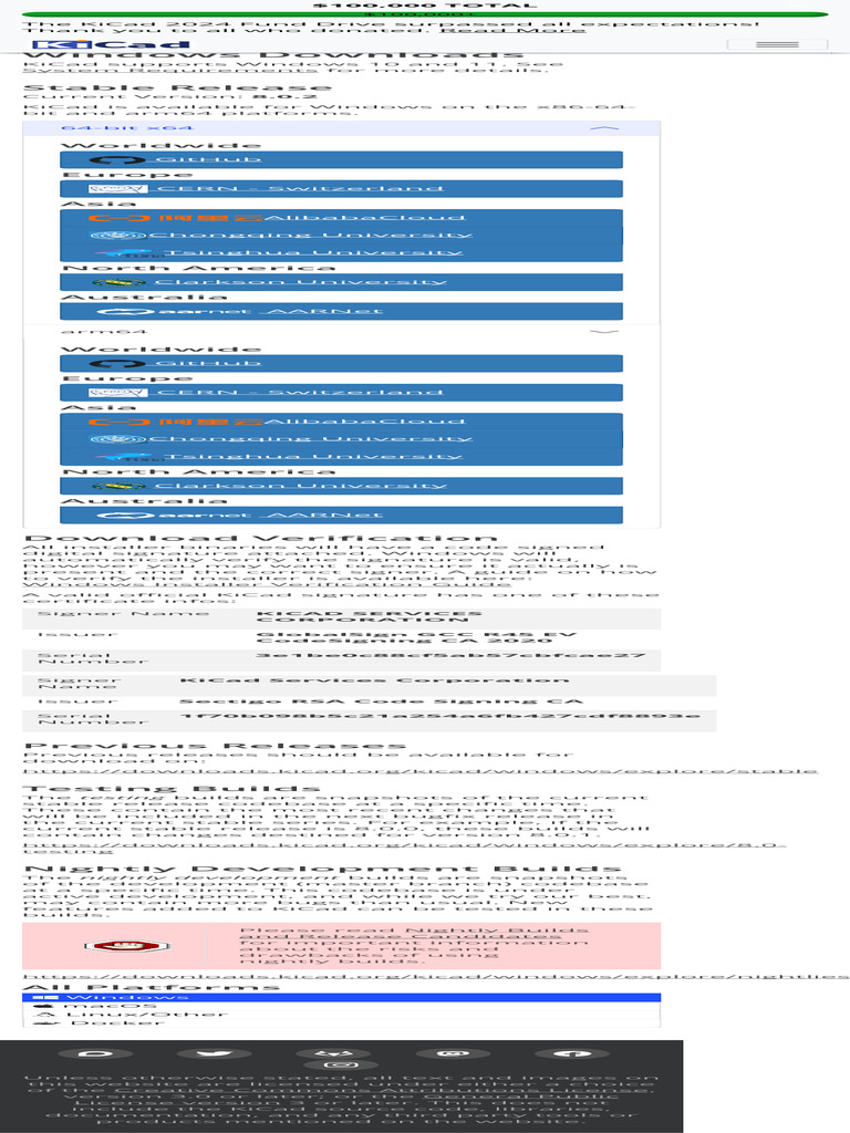 Windows Downloads KiCad EDA | PDF | Software Release Life Cycle | Microsoft Windows