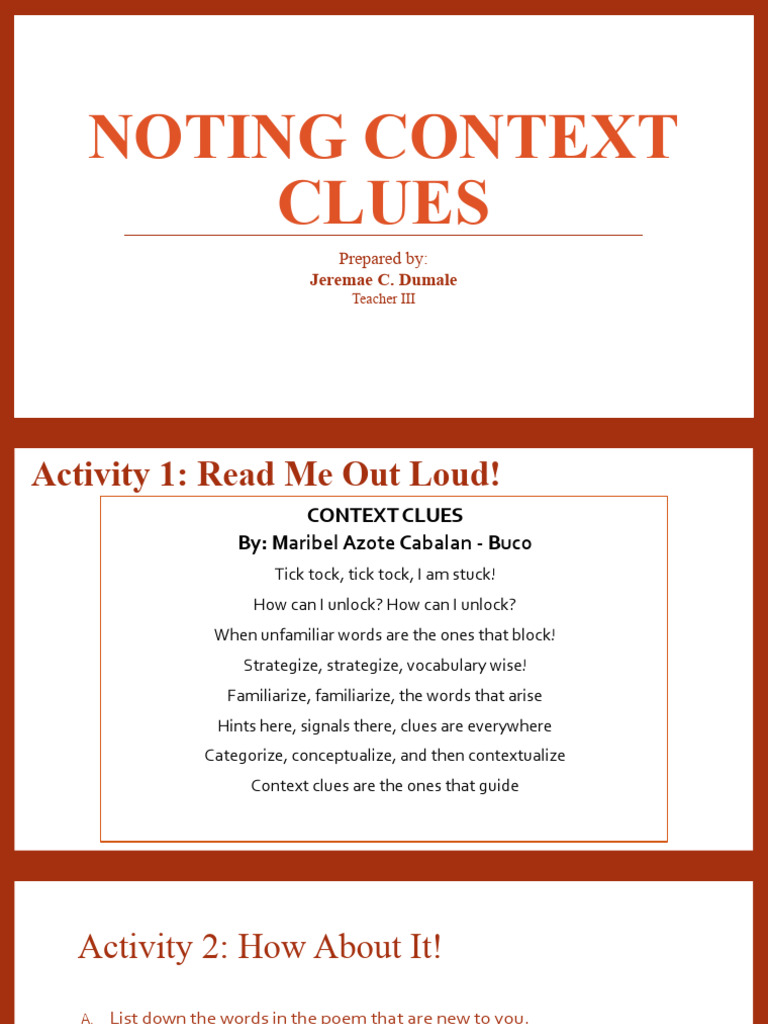 Q1 Module 1noting Context Clues | PDF | Causality