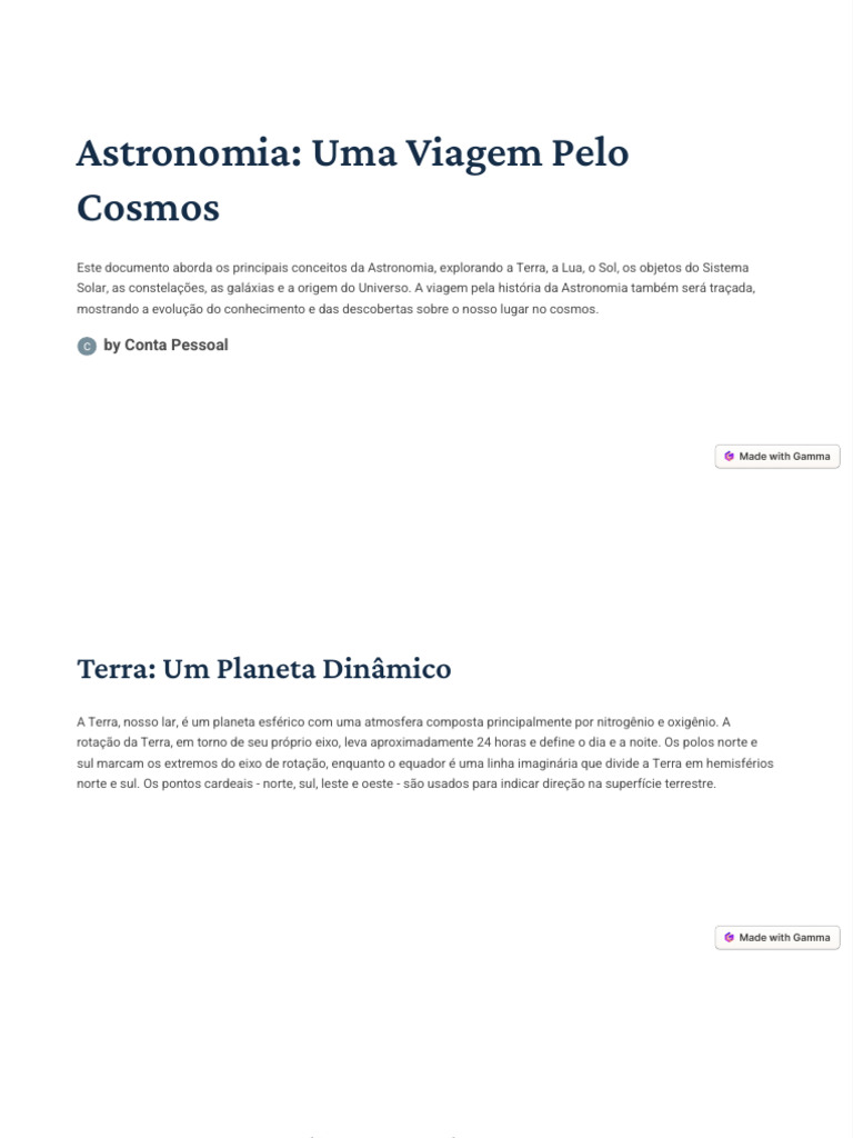 Astronomia Uma Viagem Pelo Cosmos | PDF | Terra | Sol