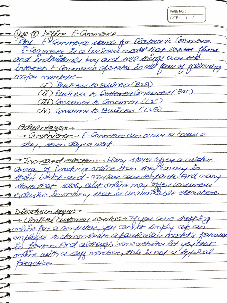 E-Commerce Unit 1 Important Questions by Aryan | PDF | Technology & Engineering