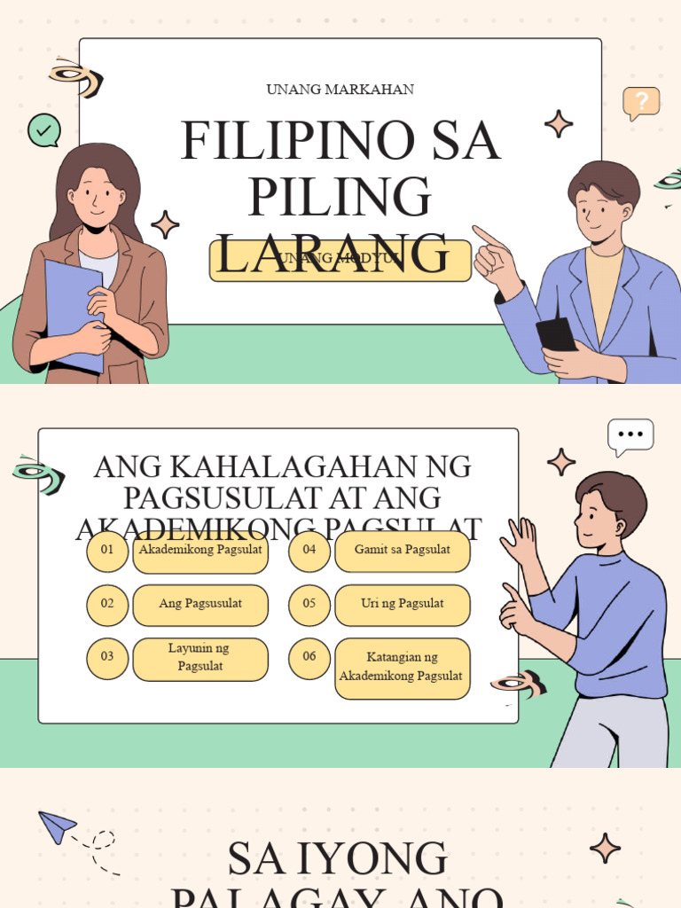 Filipino Sa Piling Larang Lesson 1 | PDF