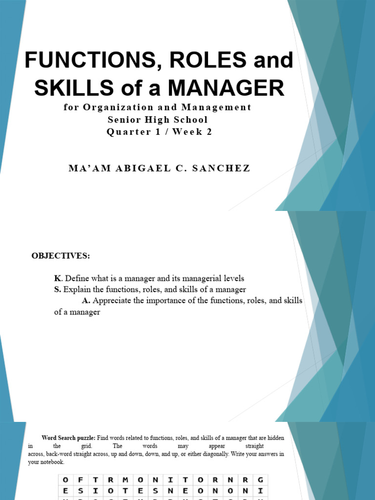 Org Man PPT Q1 W2 | PDF | Skill | Leadership