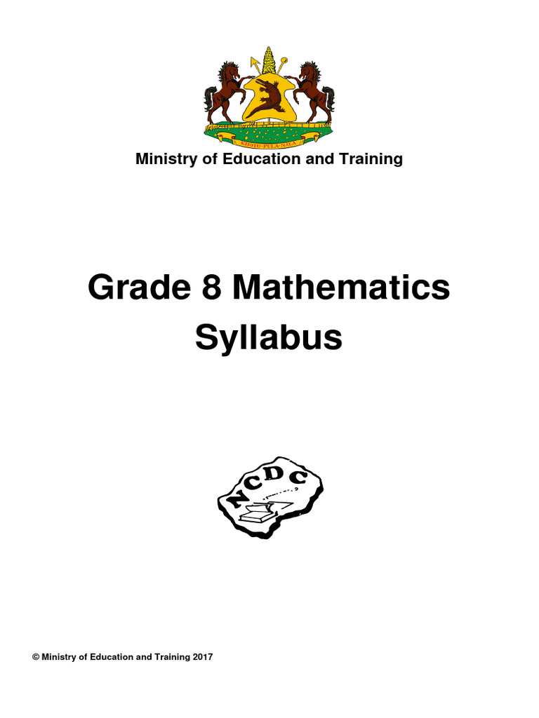 Grade 8 Mathematics Syllabus | PDF | Educational Assessment | Learning