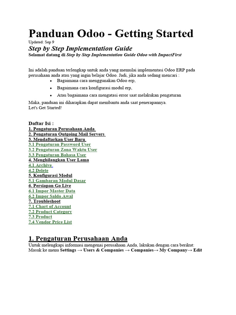 Panduan Odoo - Getting Started | PDF