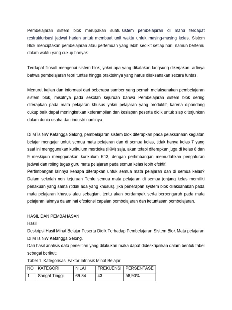 Tulisan Sistem Block | PDF