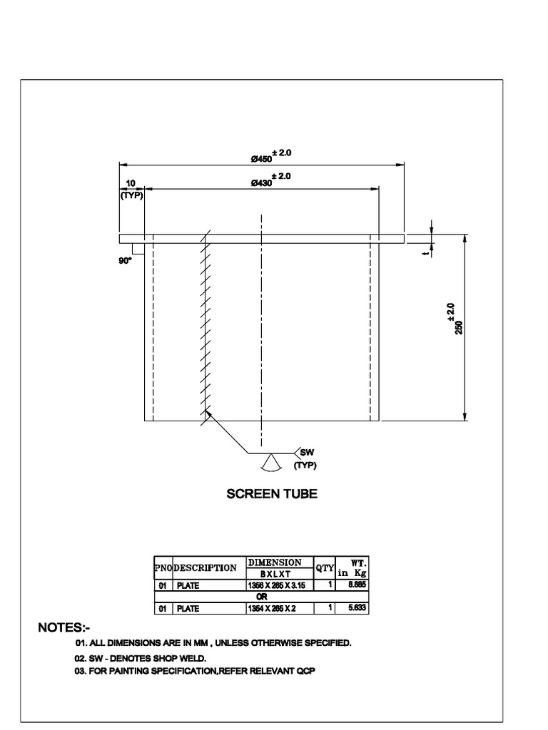 Modified Screen Tube - Sugg To Dang | PDF