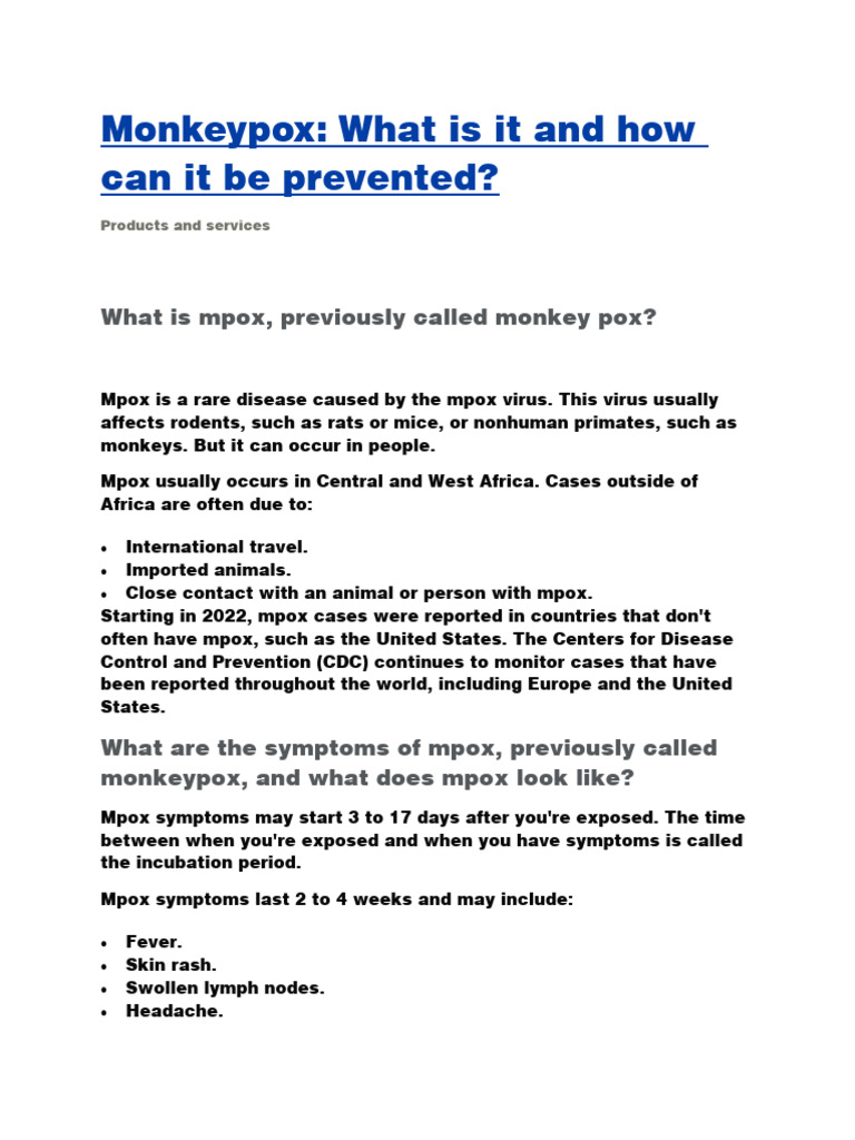 Monkeypox | PDF | Smallpox | Vaccination