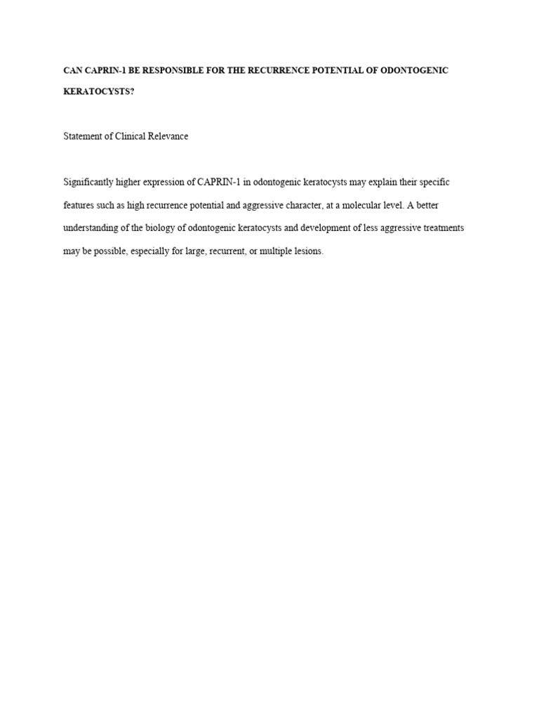 Statement of Clinical Relevance | PDF | Wellness