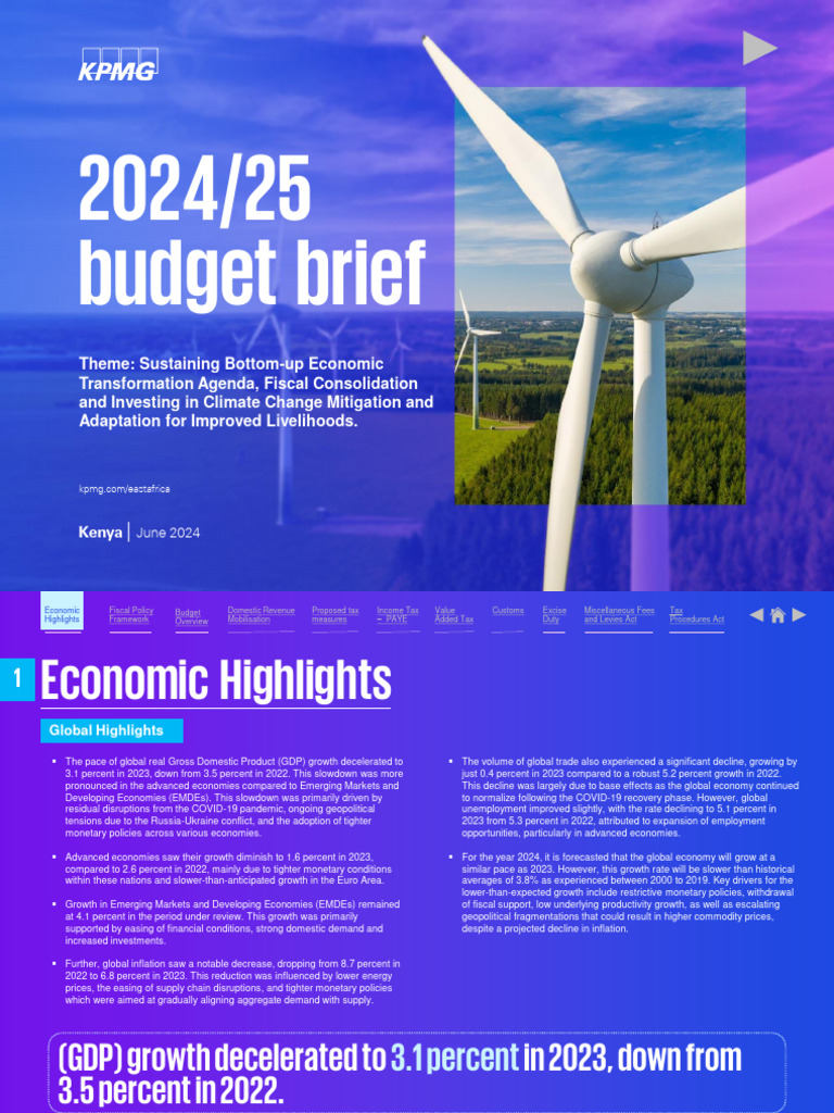 Kenya 2024-2025 Budget Brief | PDF | Cost Of Living | Taxes