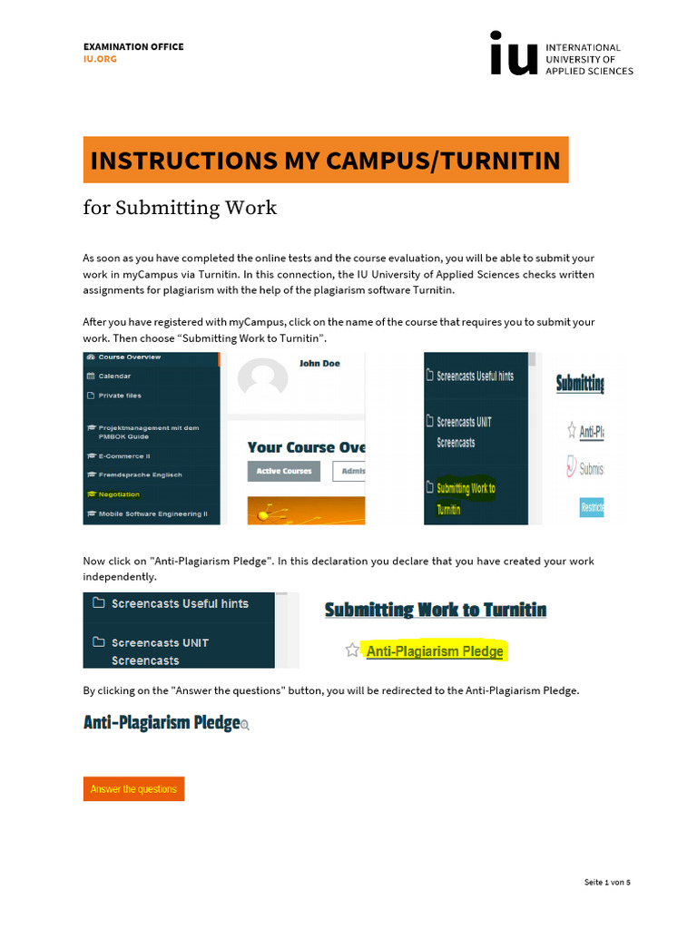Instructions For Submitting Work To myCampusTurnitin | PDF | Turnitin ... Instructions For Submitting Work To myCampusTurnitin | PDF | Turnitin ...