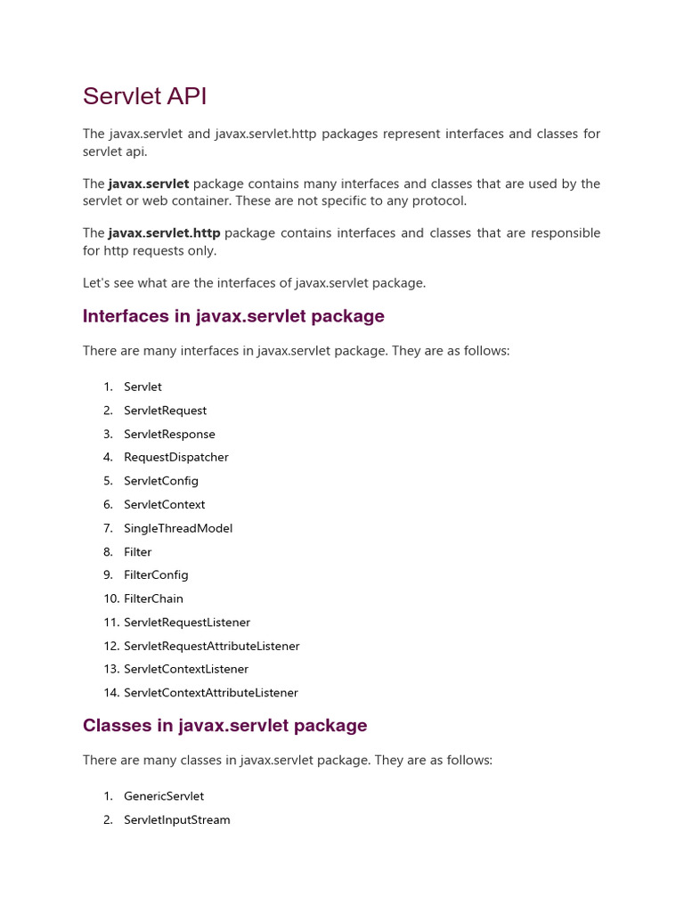 Servlet API | PDF | Software | Hypertext