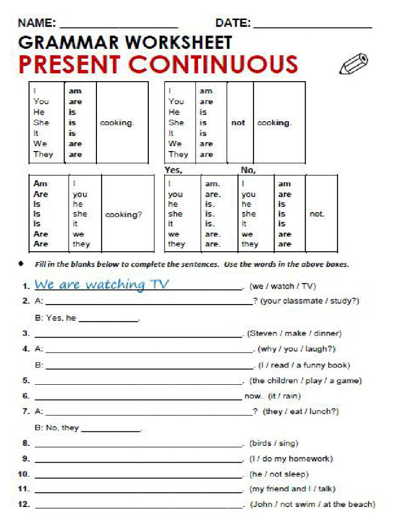 Present Continuous | PDF