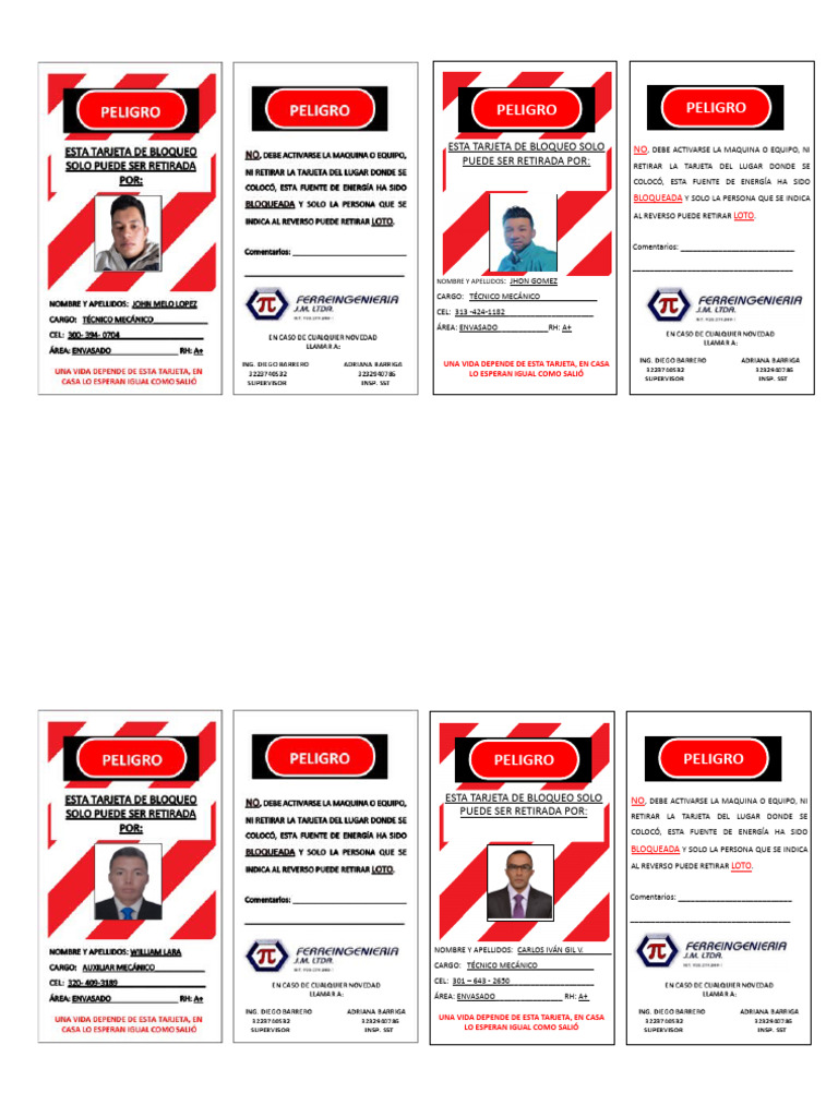 Tarjetas Loto | PDF