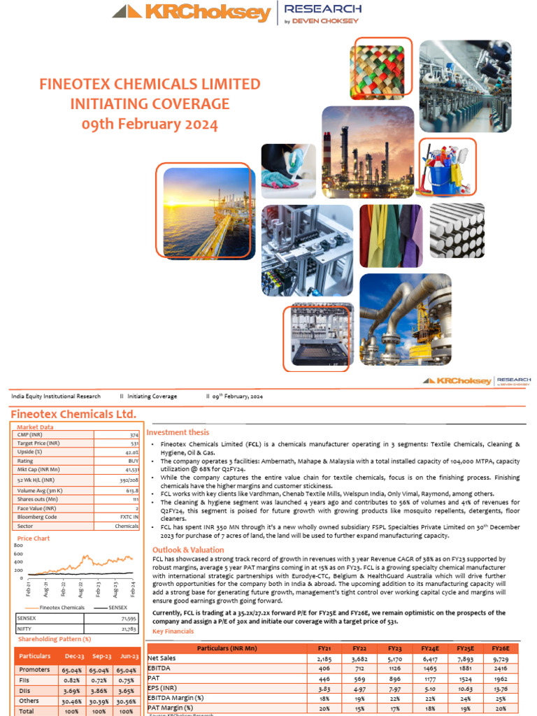 Fineotex Chemicals IC KRChoksey | PDF | Textiles | Dye