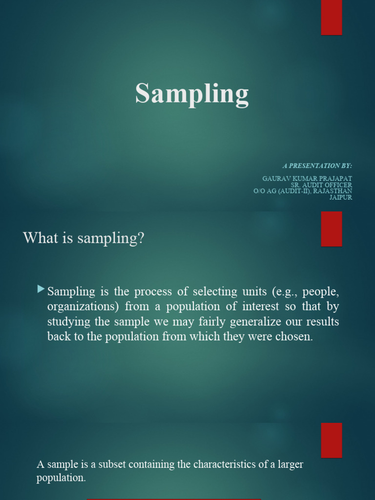 Statistical-Sampling Presentation Slide | PDF | Sampling (Statistics) | Statistical Hypothesis ...
