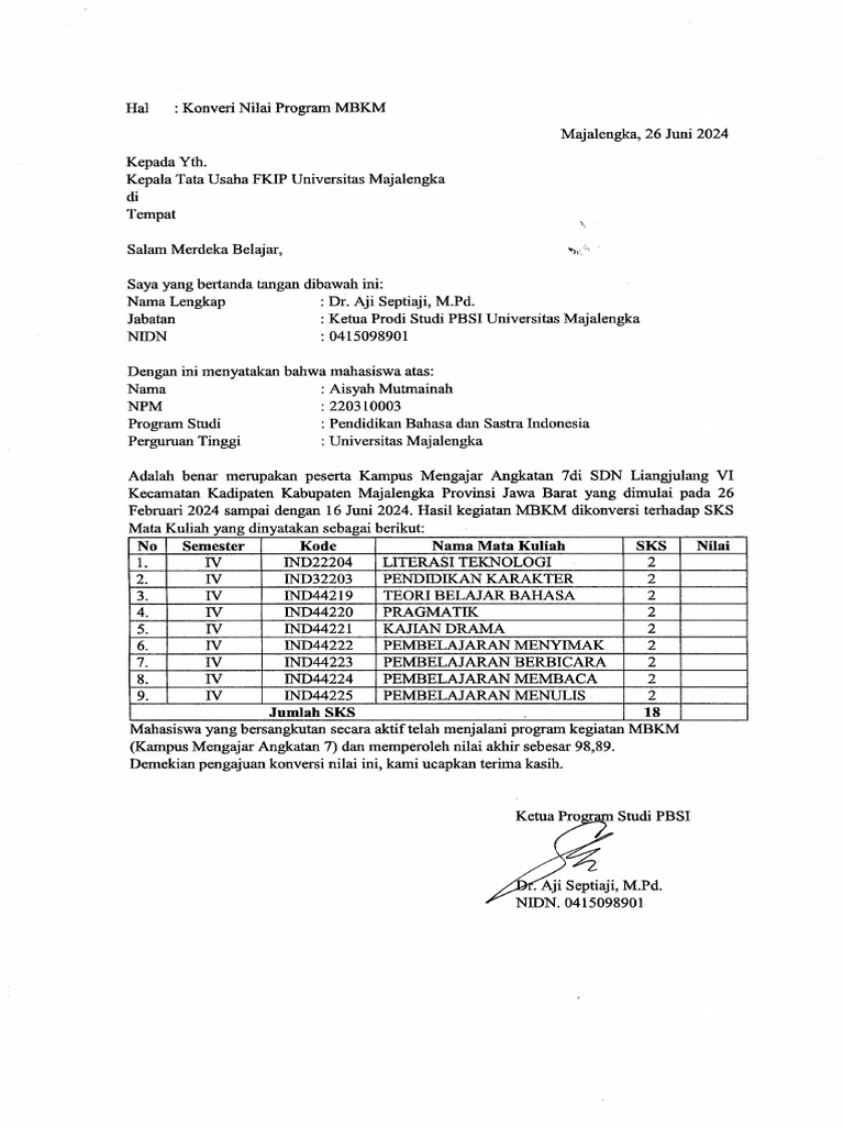 Surat Konversi | PDF