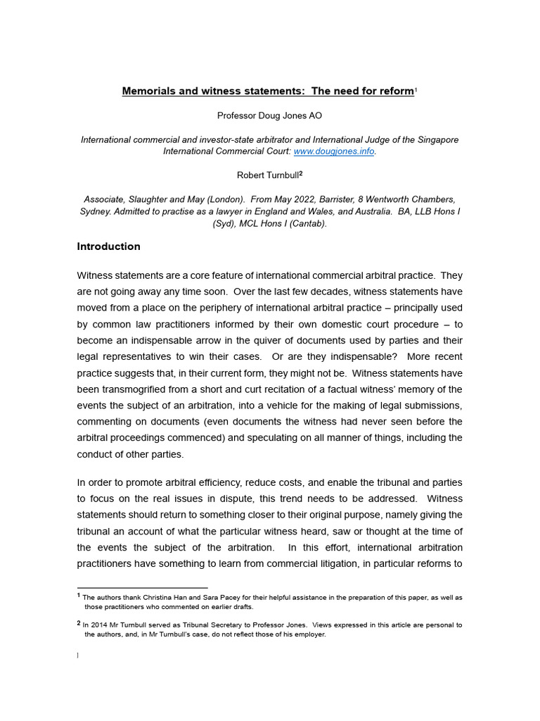 DJ and RT Memorials and Witness Statements | PDF | Witness | Evidence (Law)