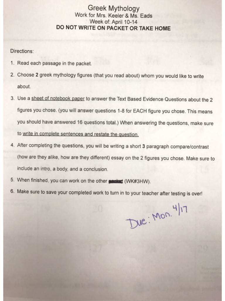 Mythology Packet | PDF