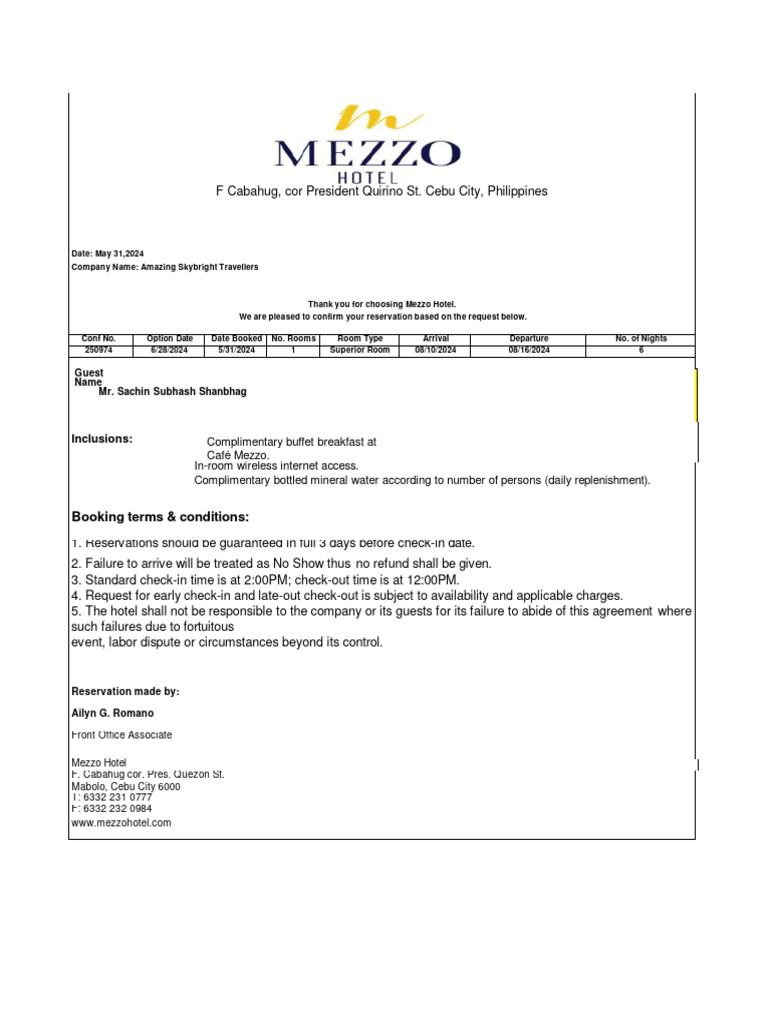 Ast Mezzo 6 NIGHTS | PDF