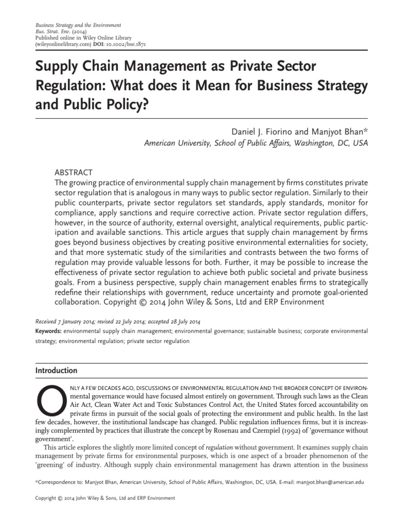 Supply Chain Management As Private Secto | PDF | Supply Chain | Supply ...