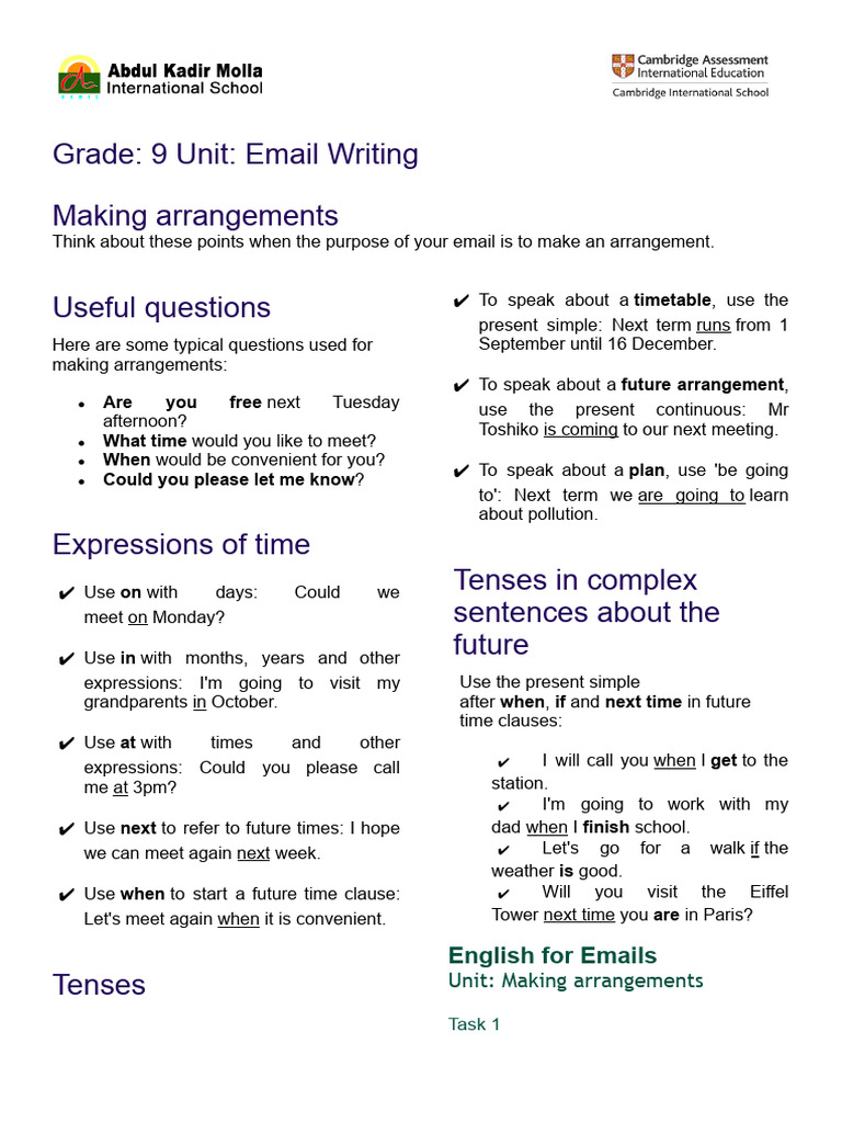 Randhir Saha Raj - Email Writing g9 w2 | PDF | Linguistics | Grammar