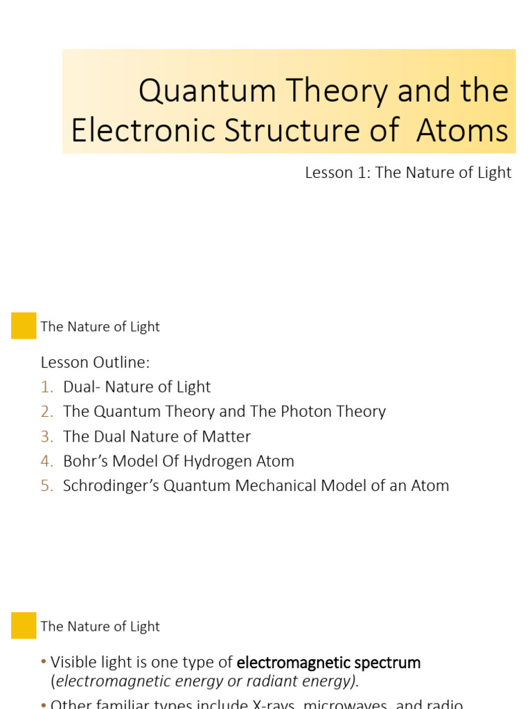Quantum Theory: Light and Atomic Structure | PDF | Light ...