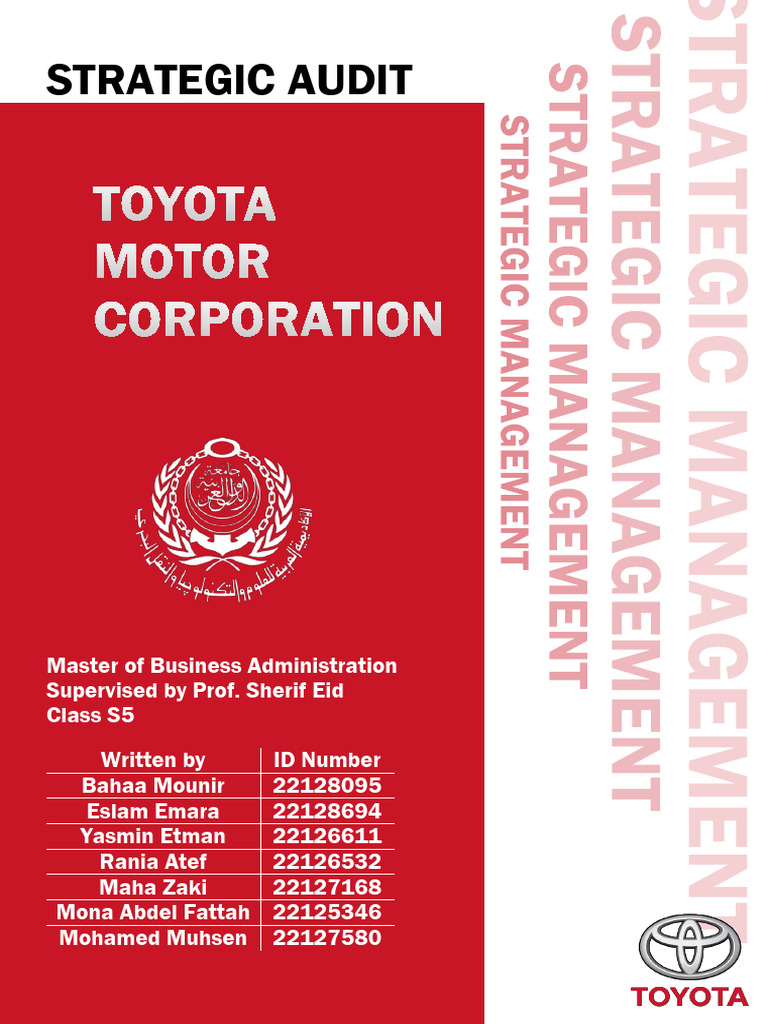 Toyota Strategic Audit Overview | PDF | Toyota | Recycling