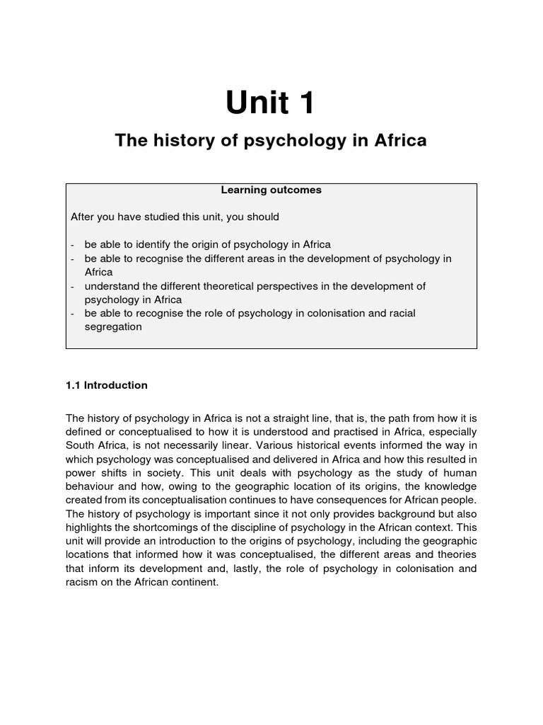 PYC1511 Unit 1 - Edited | PDF | Psychology | Behaviorism