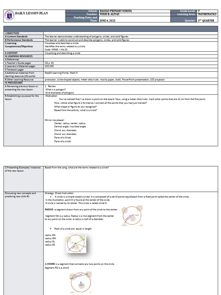COT circles | PDF | Circle | Learning
