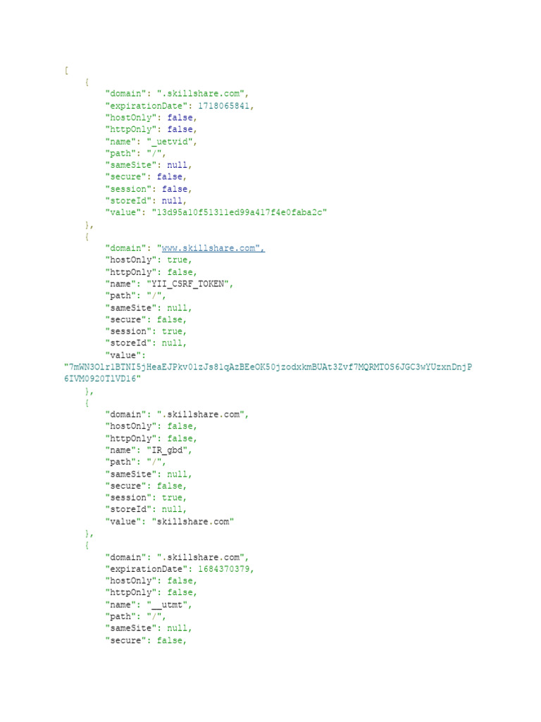 April'23 Skilshare Cookies | PDF | Http Cookie | Sql