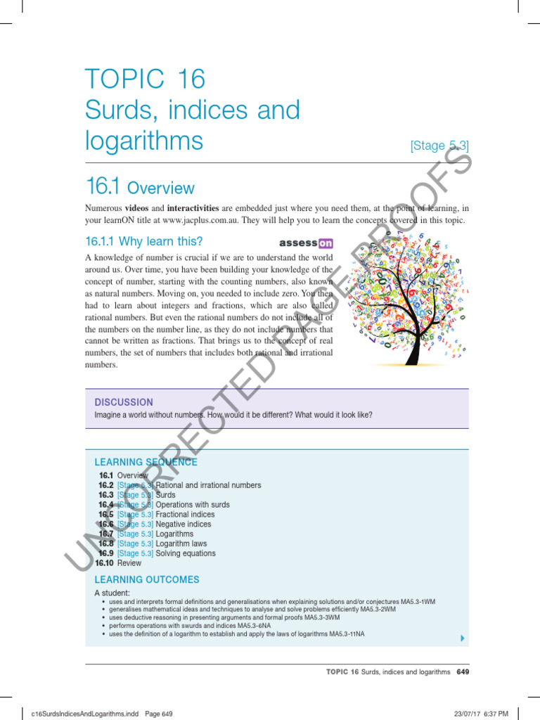 Logarithms Surds And Indices Pdf Numbers Real Number