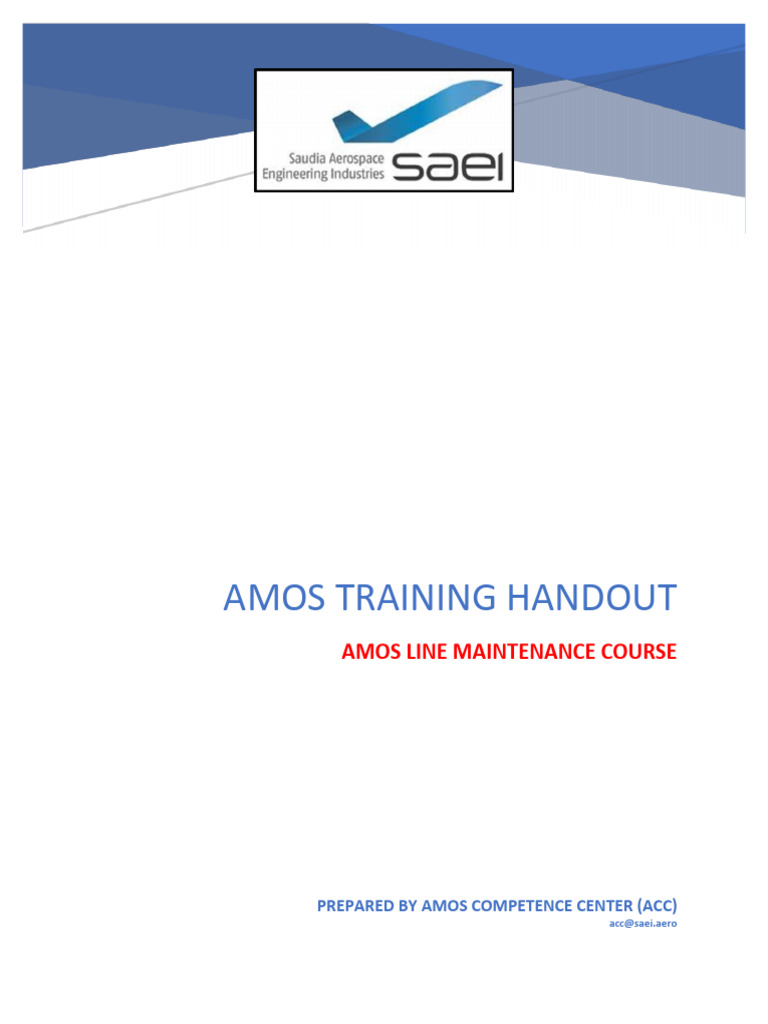 AMOS Line Maintenance Training Guide | PDF | Human Resource Management ...