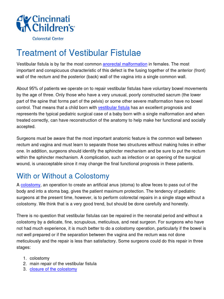 Vestibular Fistulae | PDF | Medical Specialties | Clinical Medicine