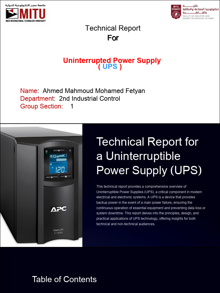 Overview of Uninterruptible Power Supplies | PDF | Efficient Energy Use ...
