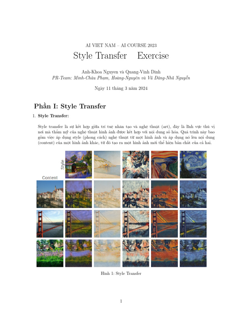 Exe Style Transfer 2023 Final | PDF