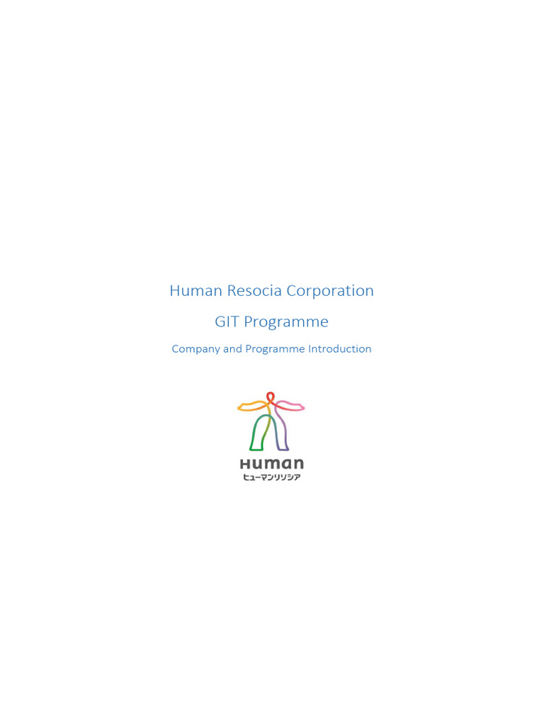 Human Resocia Corporation GIT Programme: Company and Programme ...
