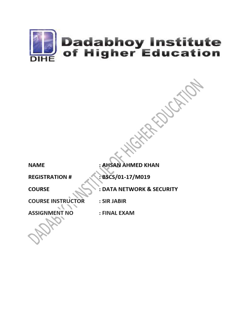 DNS Final Exam Paper | PDF | Encryption | Cipher