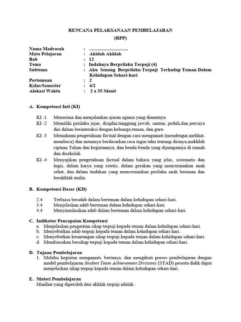 12.2 Aku Senang Berprilaku Terpuji Terhadap Teman Dalam Kehidupan ...