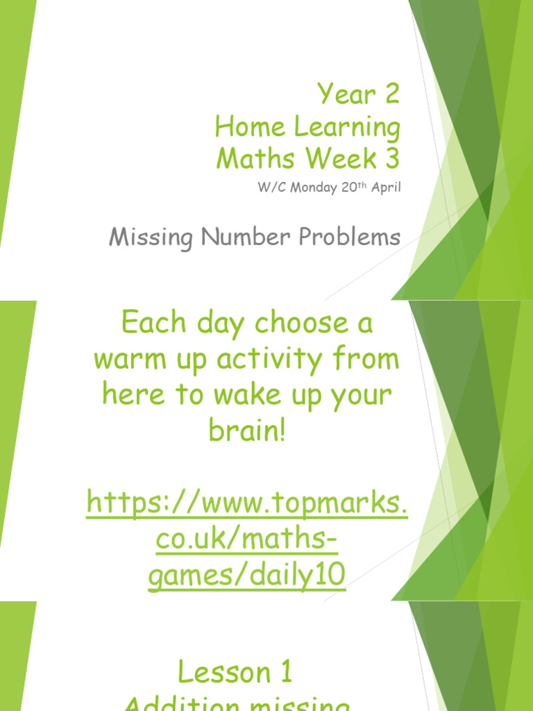 Year 2 Missing Number Problems | PDF | Subtraction | Cognition