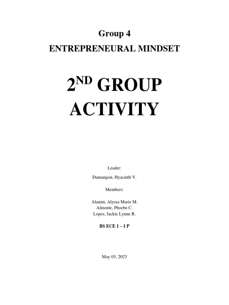 Group 4 - 2nd Group Activity | PDF | Procrastination | Professional Skills