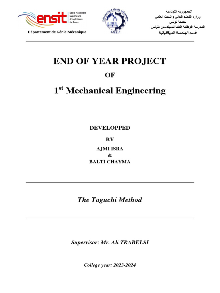 Taguchi Method in Mechanical Engineering | PDF | Signal To Noise Ratio ...
