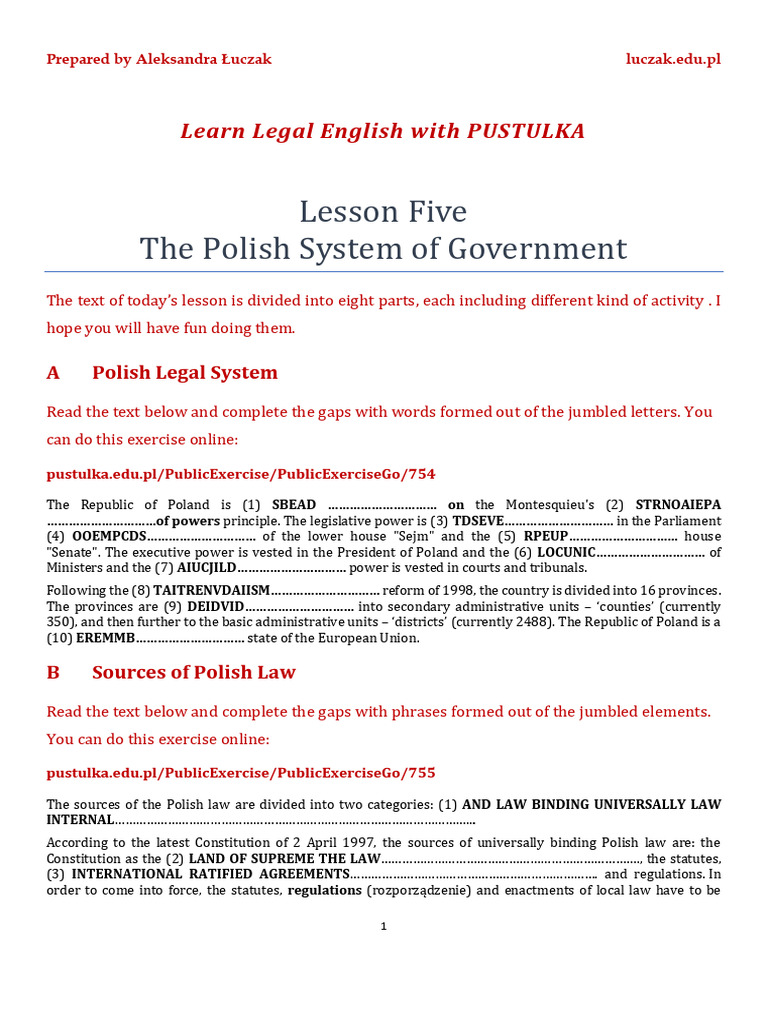 5 - Polish System of Government | PDF | Supreme Courts | Parliament