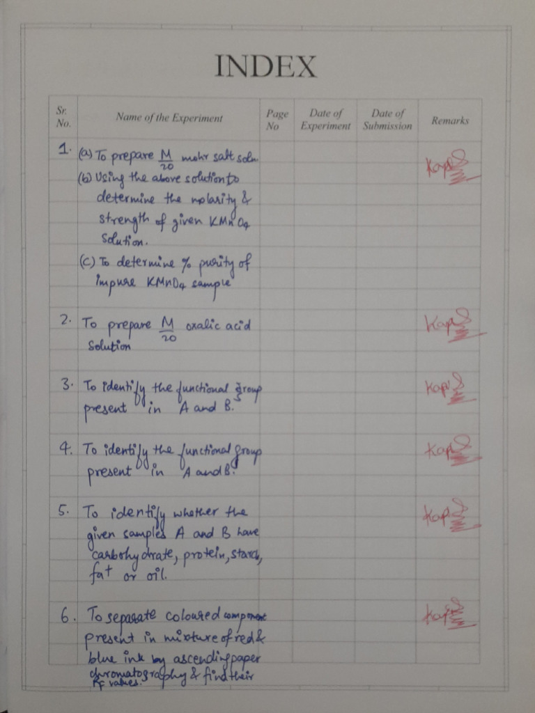 Chemistry Practical File Work | PDF
