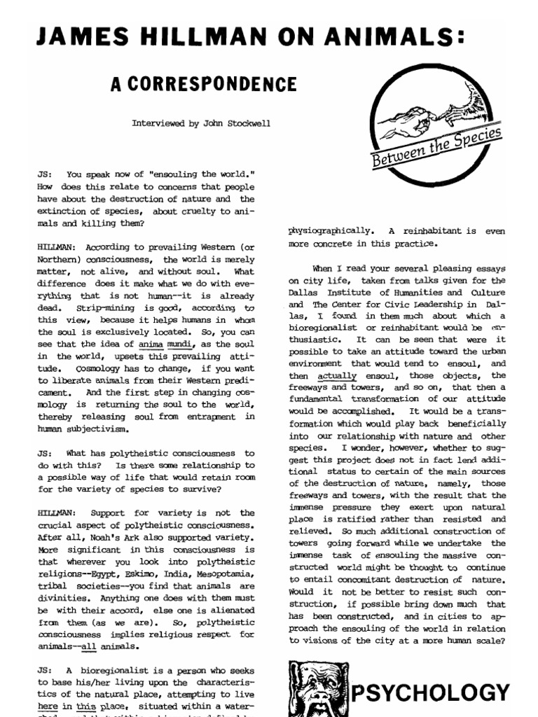 James Hillman On Animals | PDF | Soul | Dream