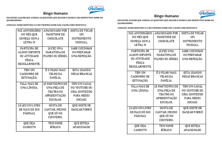 BINGO HUMANO | PDF