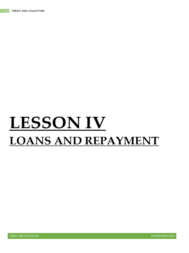 Credit and Collection Lesson IV | PDF | Credit | Finance & Money Management