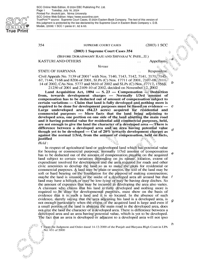 TP 2003 1 SCC 354 363 21bal172 Nirmauniacin 20240716 104219 1 10 | PDF | Justice | Crime & Violence