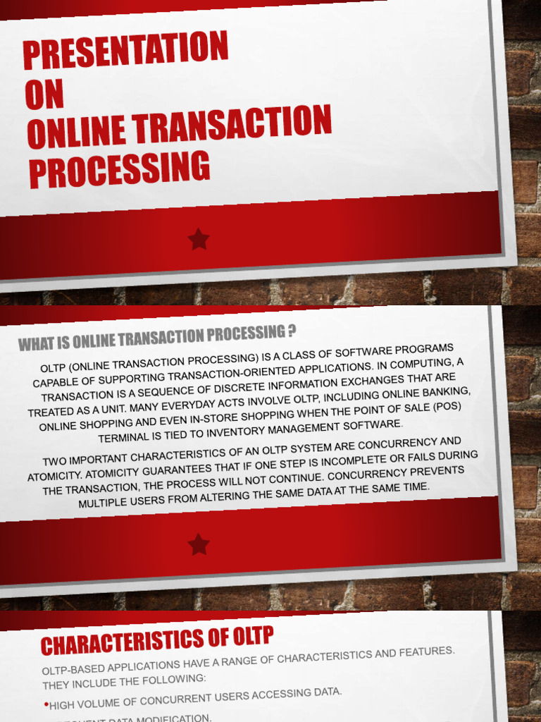 Presentation On Online Transaction Processing | PDF