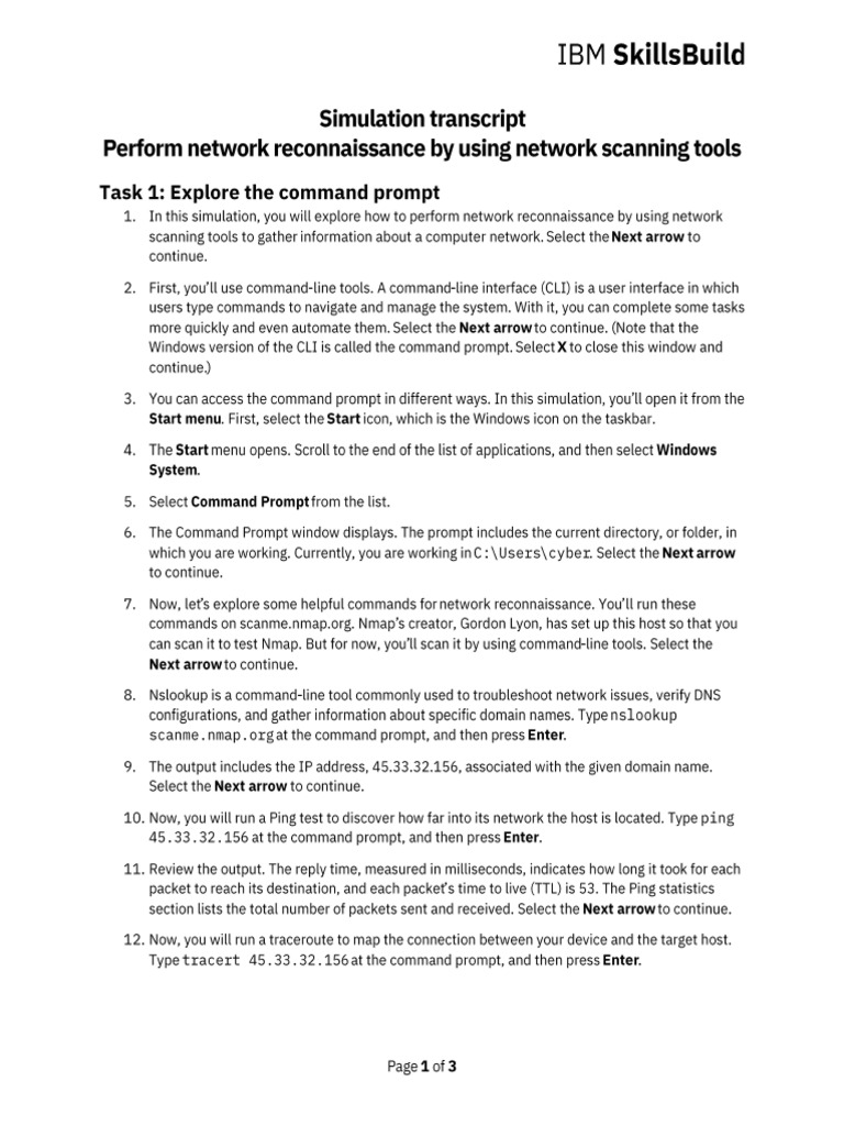 Perform Network Reconnaissance by Using Network Scanning Tools ... Perform Network Reconnaissance by Using Network Scanning Tools ...