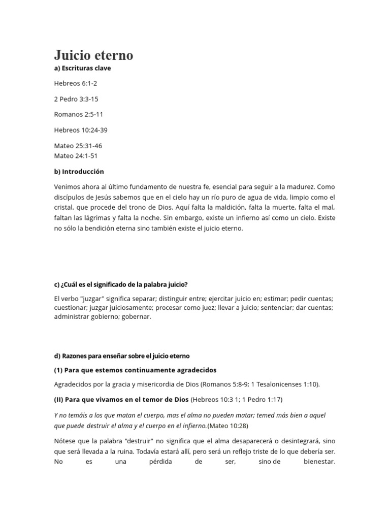 Juicio Eterno: Fe y Consecuencias | PDF | Jesús | Pecado